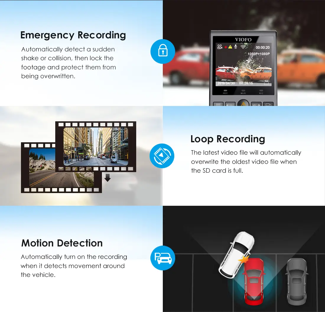 Viofo A129 Pro Duo Dashcam/car Camera - Evoke